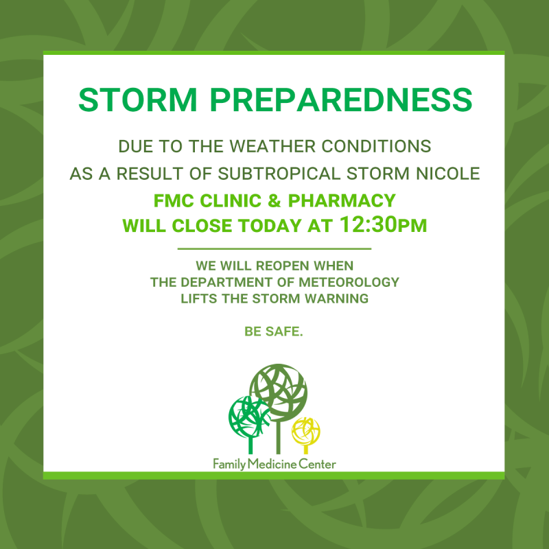 Storm Preparedness Closure – Family Medicine Center – Bahamas